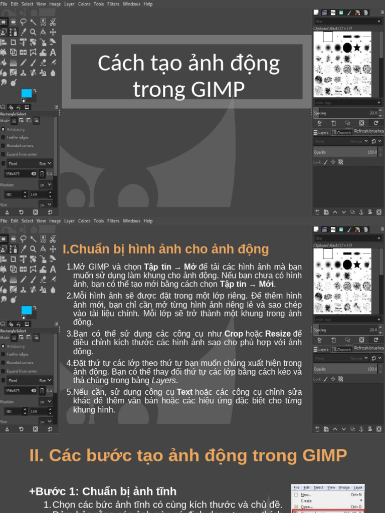 Cách T o NH Đ NG Trong GIMP | PDF