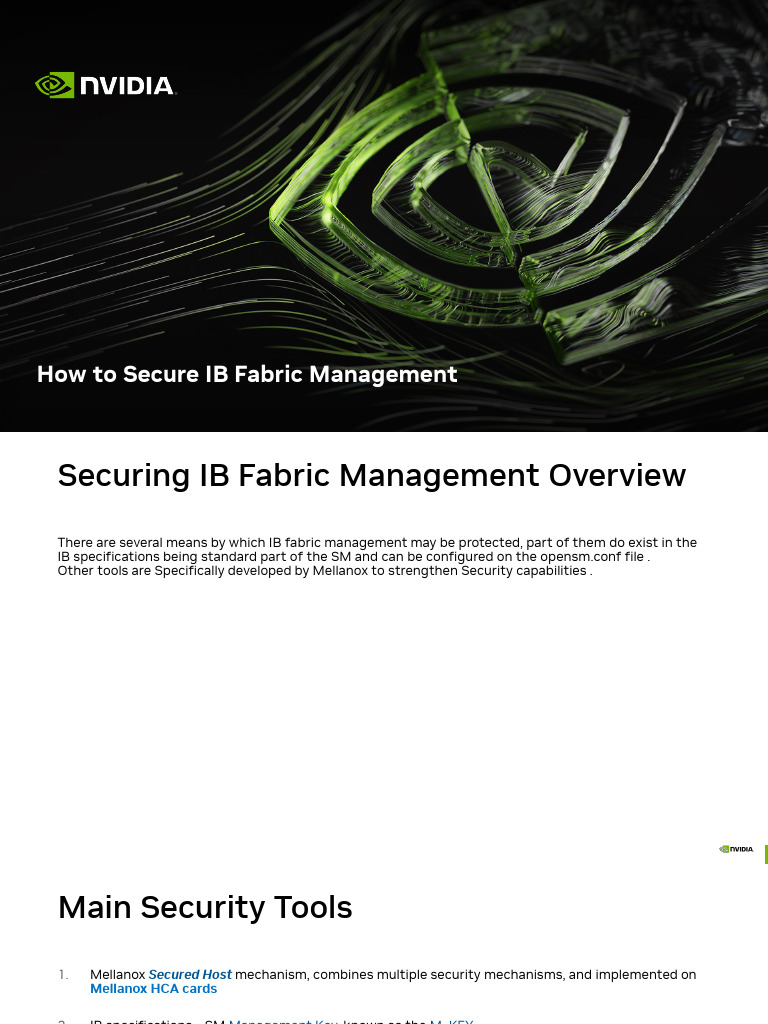 M_KEY_How to Secure IB Fabric Management Using Mellanox Secure Host ... M_KEY_How to Secure IB Fabric Management Using Mellanox Secure Host ...