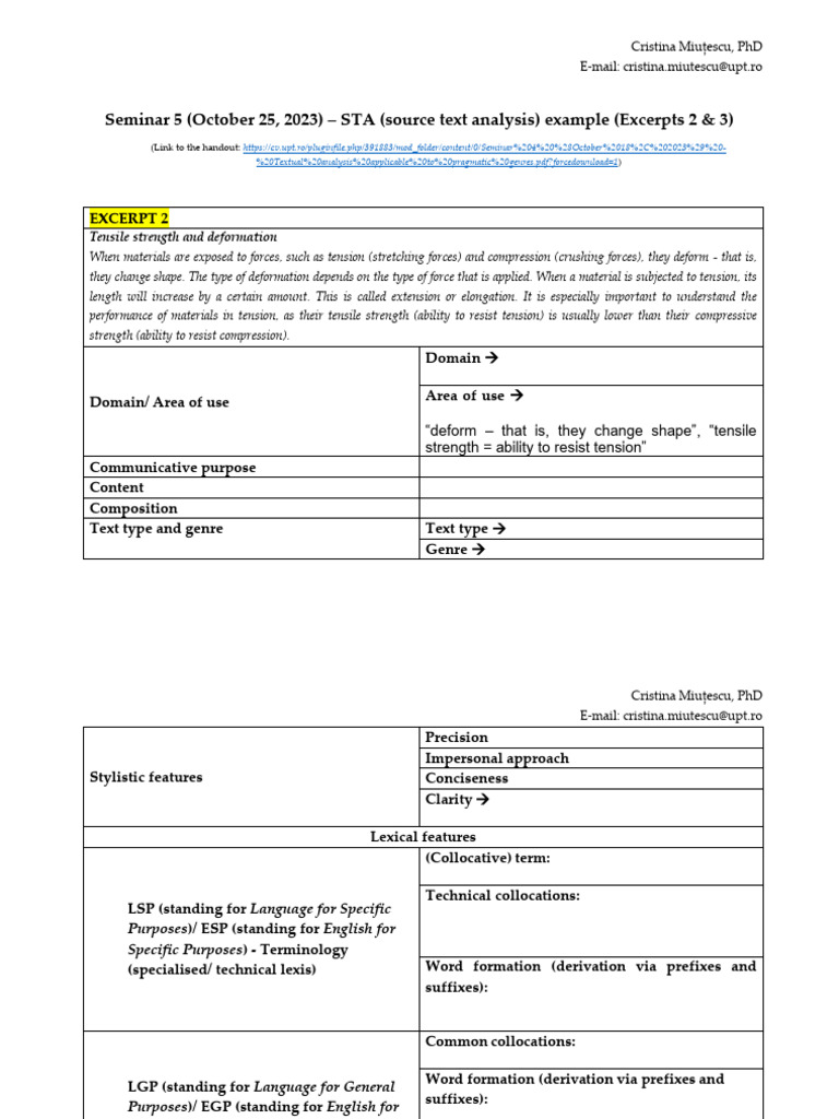 Introduction To Source Text Analysis (STA) For Translation Purposes ...