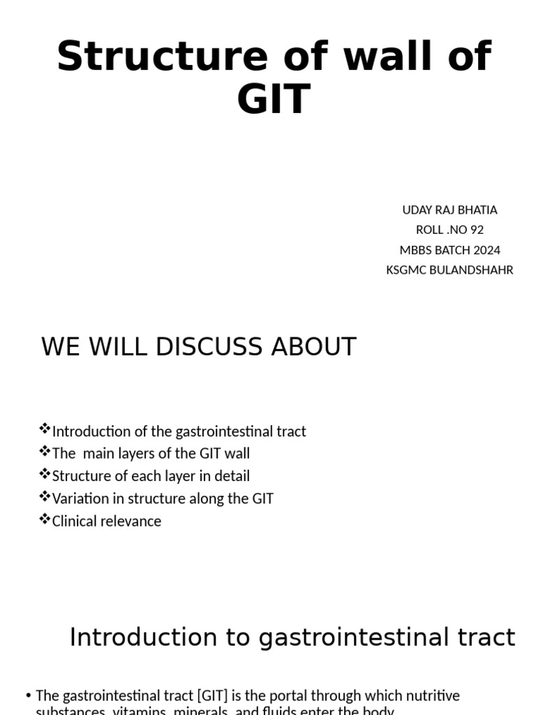 Structure of Wall of GIT 2 [Autosaved] | PDF | Gastrointestinal Tract ...
