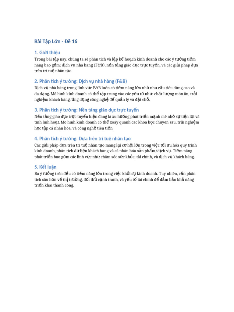 Bai Tap Lon de 16 | PDF