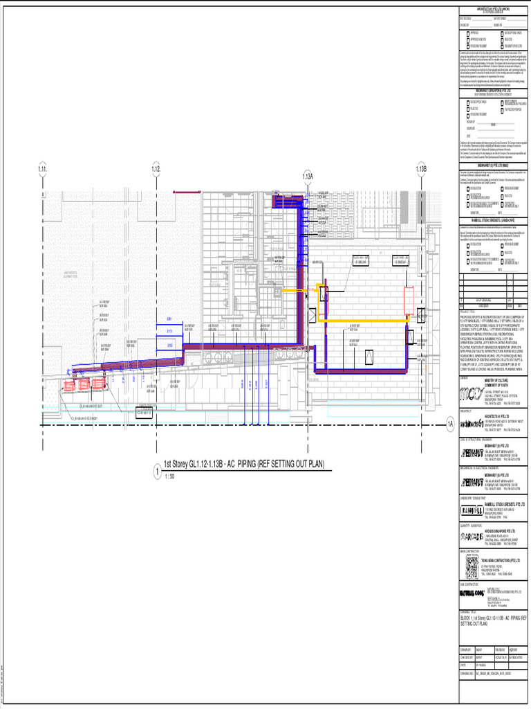 BLOCK 1 - 1st Storey GL1.12-1.13B - AC PIPING (REF SETTING OUT PLAN ...