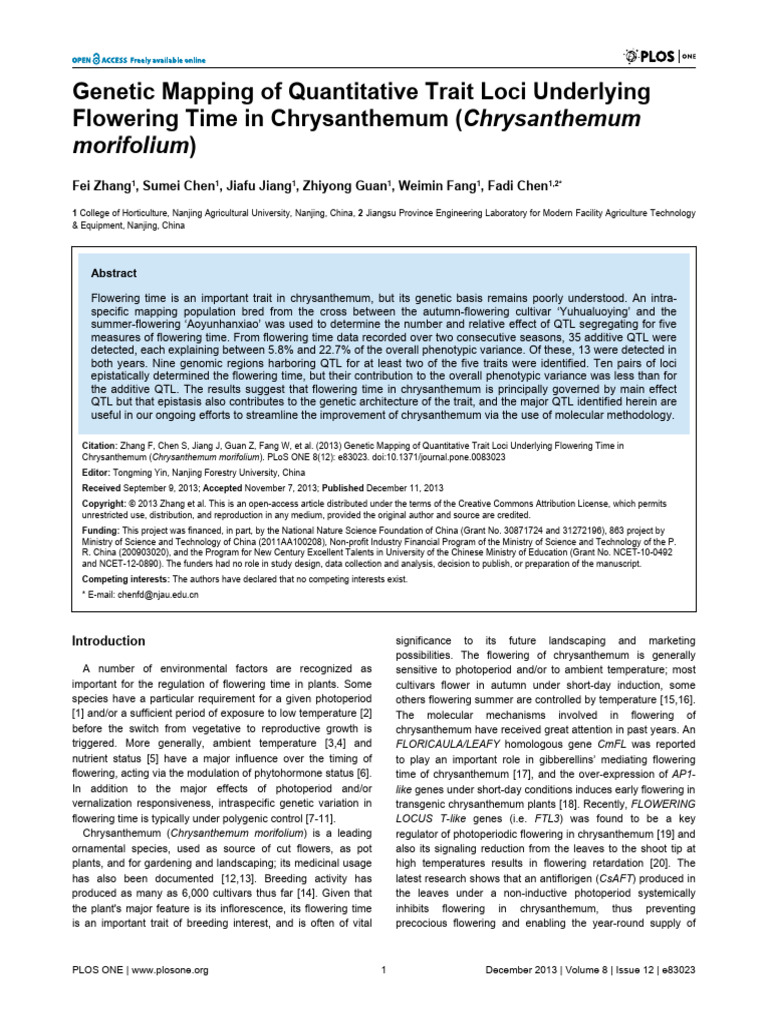 Genetic Mapping Of Quantitative Trait Loci Underlying Pdf Quantitative Trait Locus Heredity