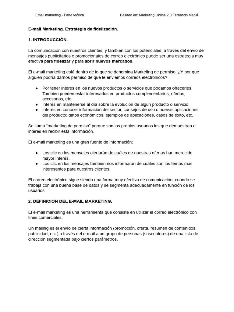 Email Marketing - Tema Teórico | PDF | Marketing | Publicidad