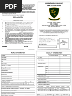 Grade 8 Application Form 2026 WHS | PDF