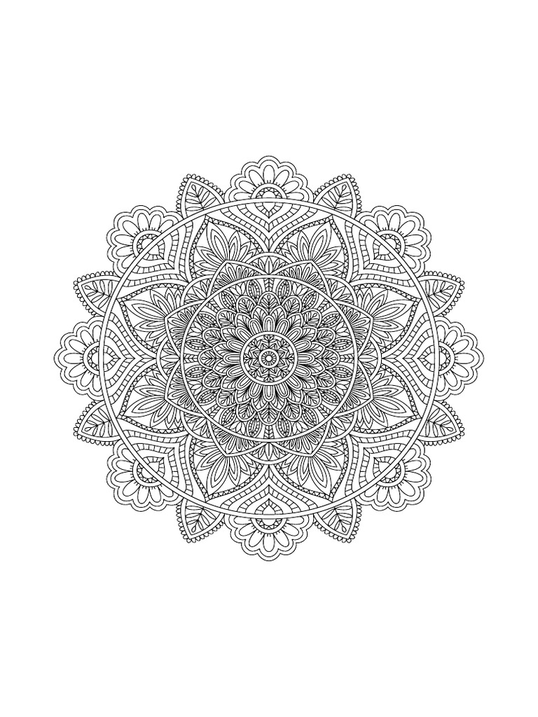 White and Black Mandalas Coloring Book Document (A4) | PDF