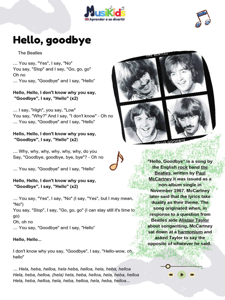 Hello, Goodbye | PDF