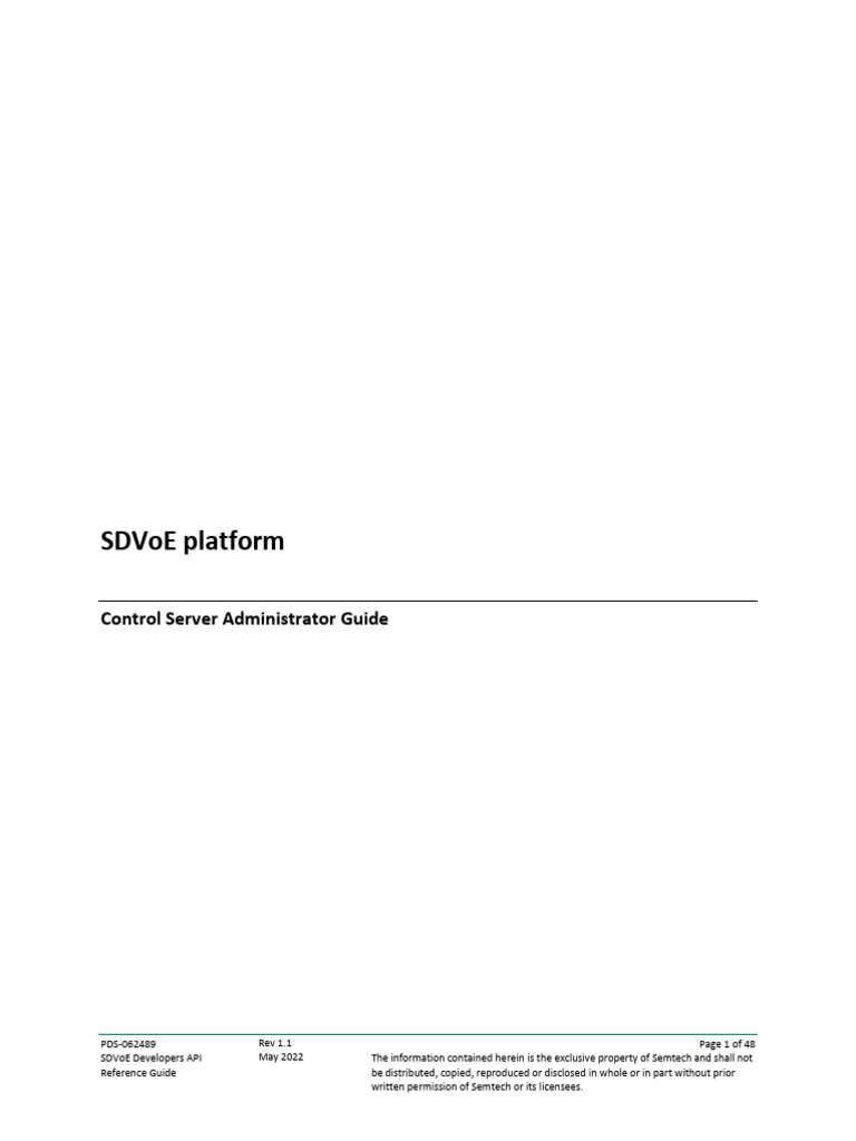 PDS-062492_SDVoE_Control_Server_Administrators_Guide_rev1p1 | PDF | Port (Computer Networking ...