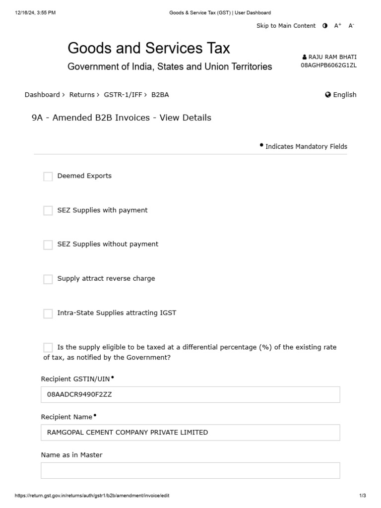 Goods & Service Tax (GST) _ User Dashboard | PDF | Value Added Tax | Taxes