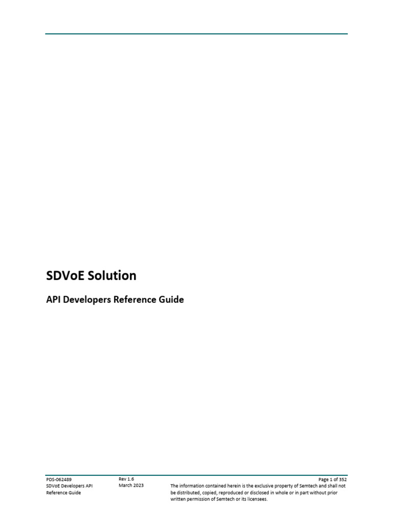 PDS-062489 SDVoE Developers API Reference Guide Rev1p6 | PDF | Video | Computer Science