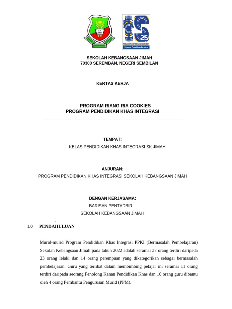 Kertas Kerja Riang Ria Cookies | PDF