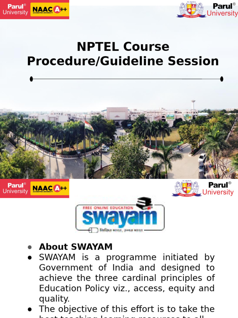 NPTEL - Procedure - PPT Final | PDF