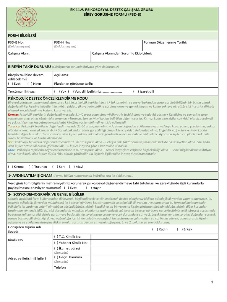 Ek 11 9 Birey Gorusme Formu | PDF