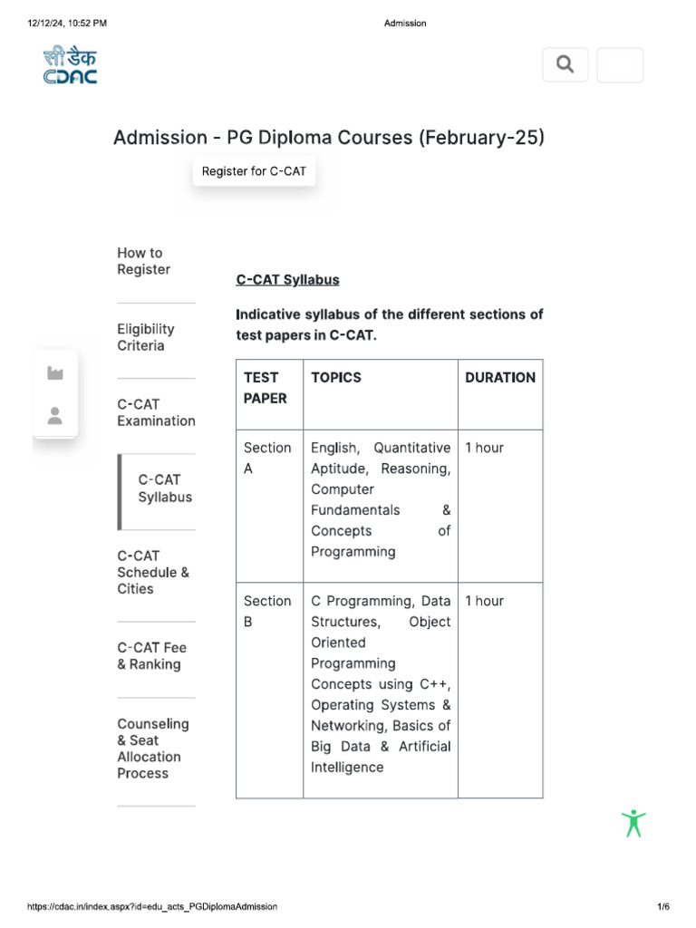 CDac Syllabus | PDF
