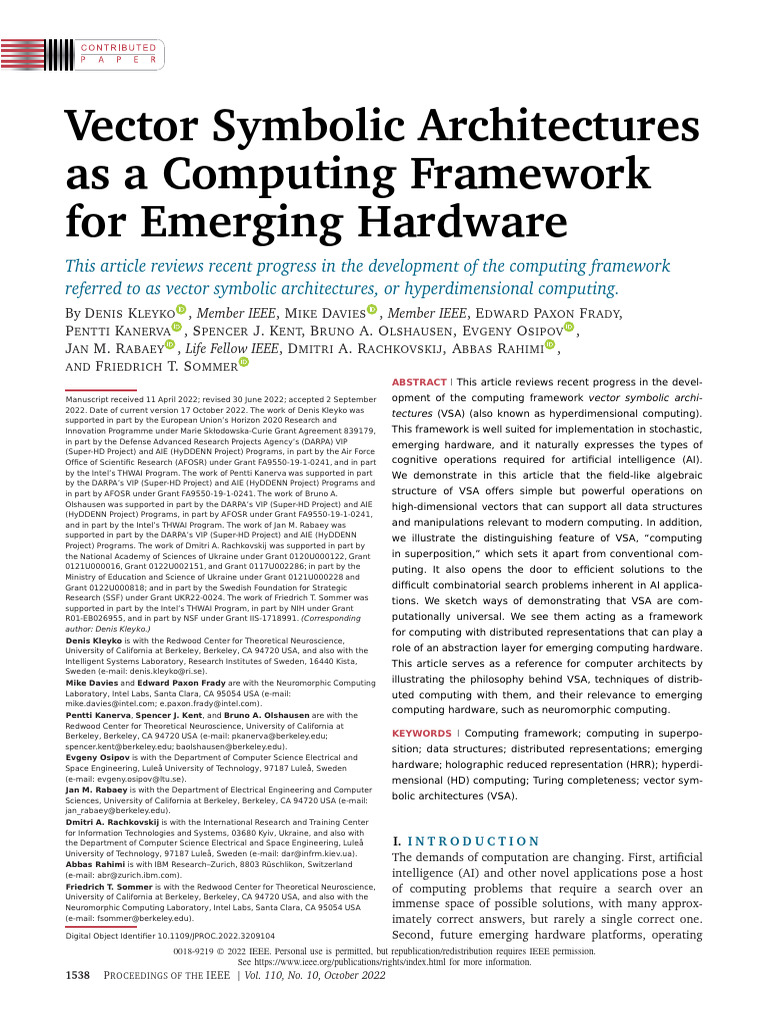 Vector_Symbolic_Architectures_as_a_Computing_Framework_for_Emerging_Hardware | PDF | Computing