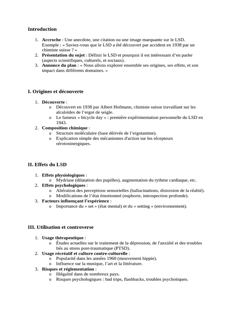 LSD : Origines, Effets et Impact Sociétal | PDF | Psychologie