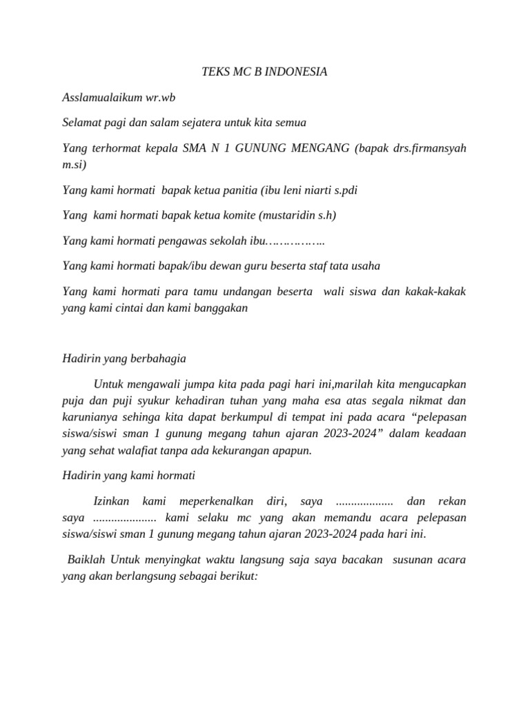 Teks MC | PDF