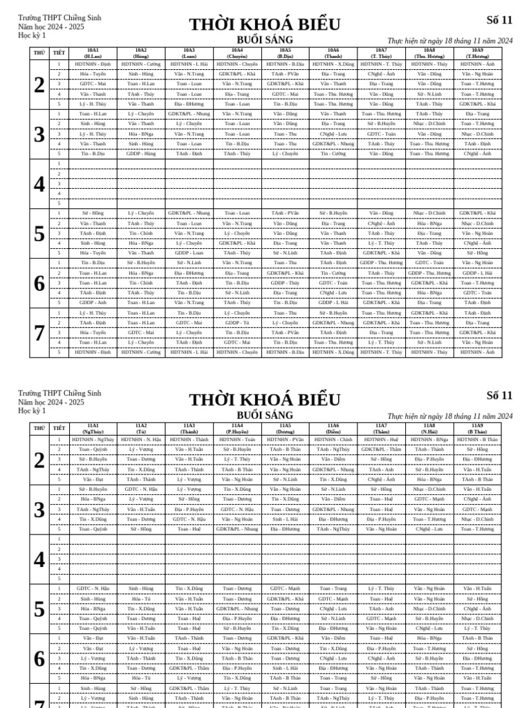 TKB Sang So 11 Thuc Hien 18.11.2024 | PDF