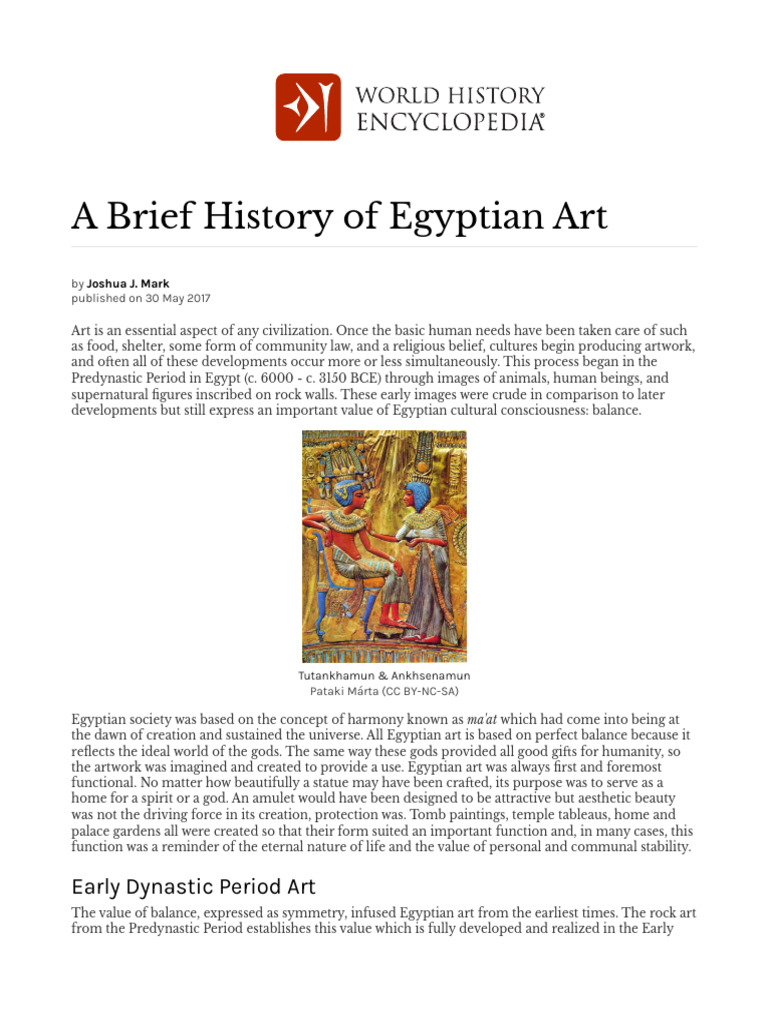 A Brief History of Egyptian Art - World History Encyclopedia | PDF ...