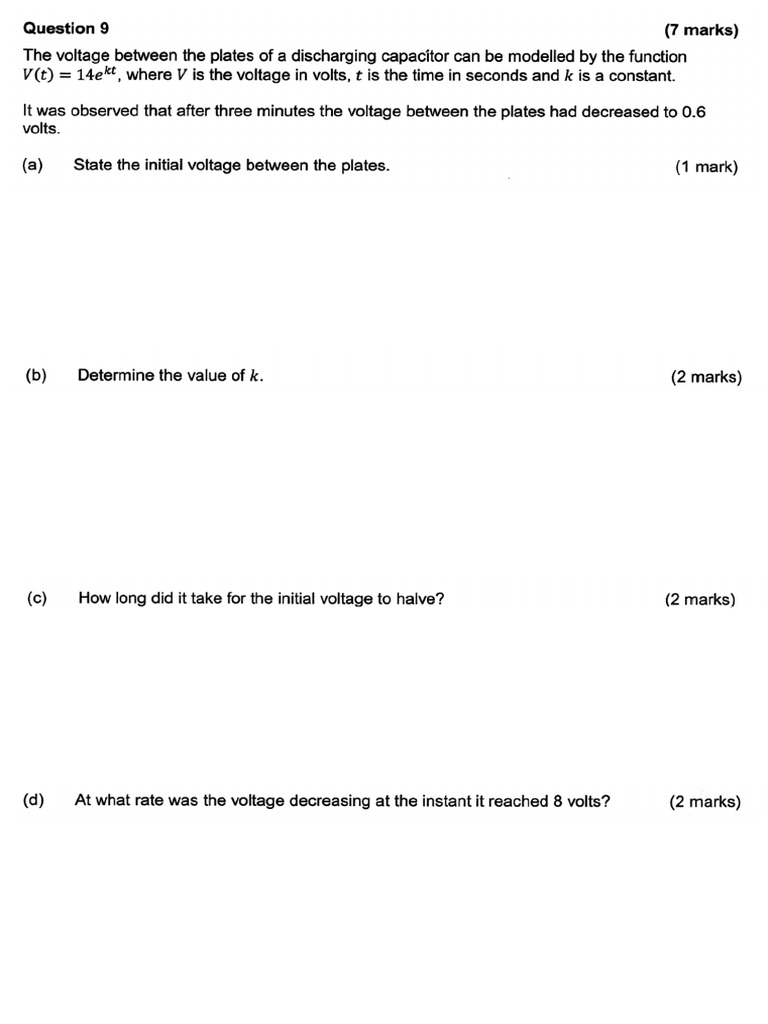 Year 12 Methods 2017 Exam (CALC ASSUMED - Blank) | PDF