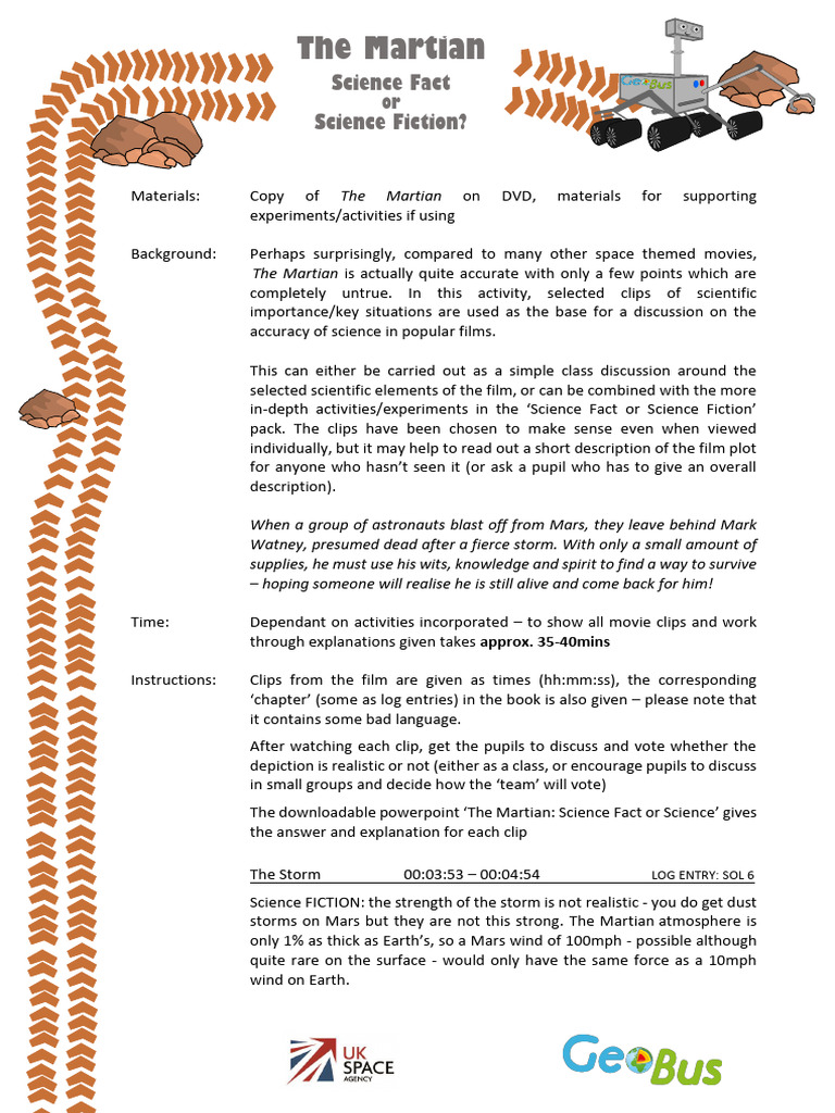 The Martian: Science Fact vs Fiction | PDF | Ice | Water