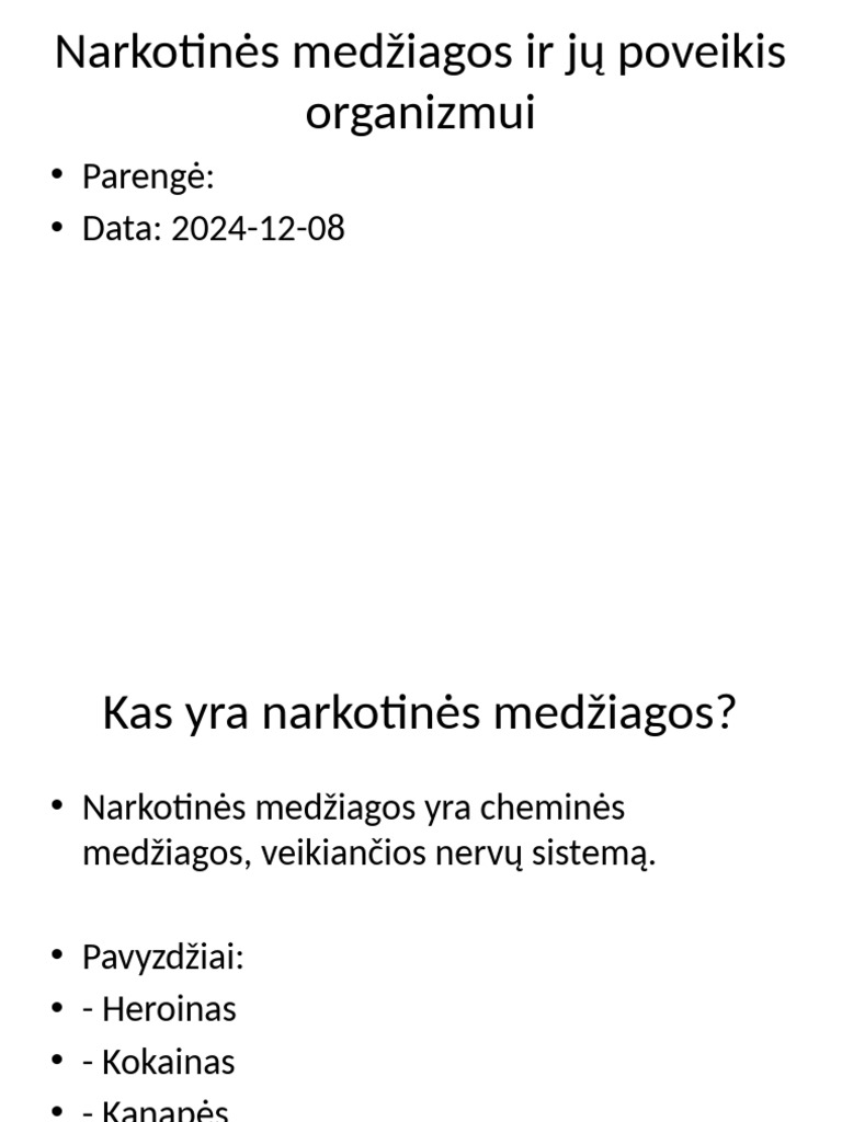 Narkotines Medziagos Poveikis | PDF