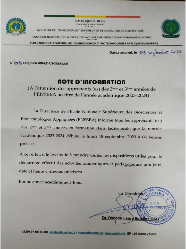 Rentrée Académique | PDF