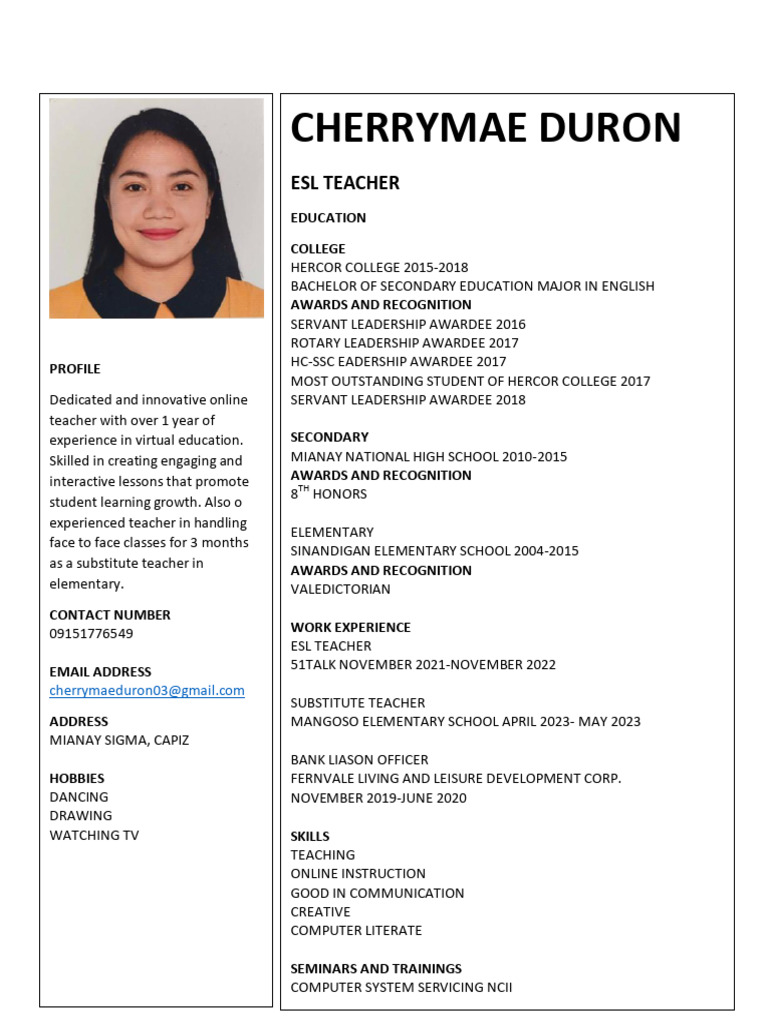 Cherrymae Duron | PDF