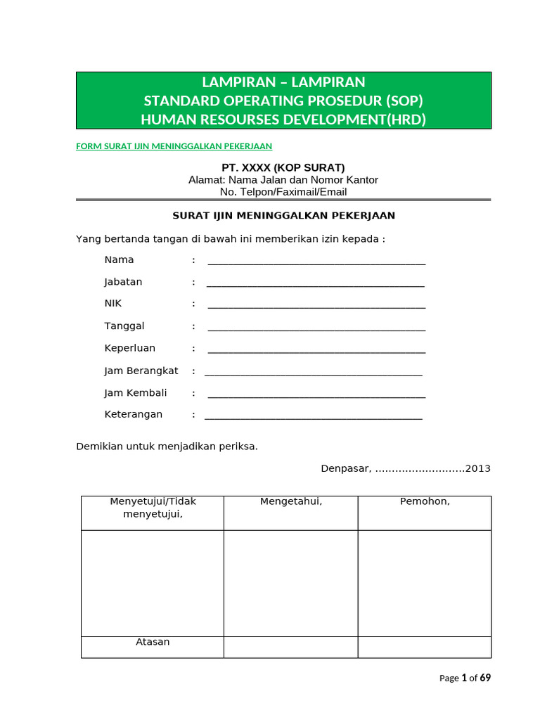 Kumpulan Formulir HRD | PDF