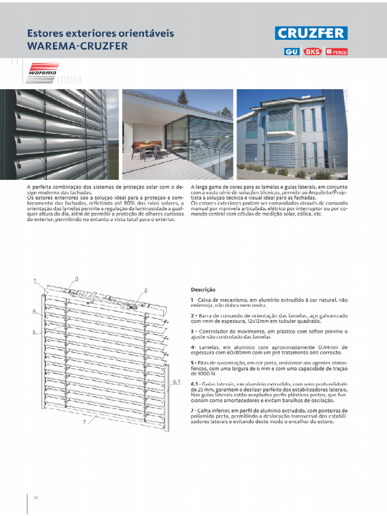 CRUZFER_Estores exteriores_WAREMA_FT | PDF