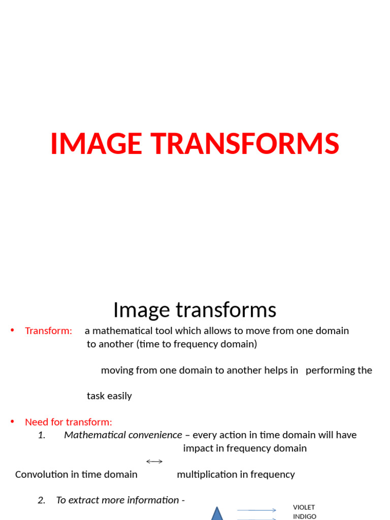 Rs Dip ch1 Lec6 Imgtrans | PDF | Discrete Fourier Transform | Algorithms