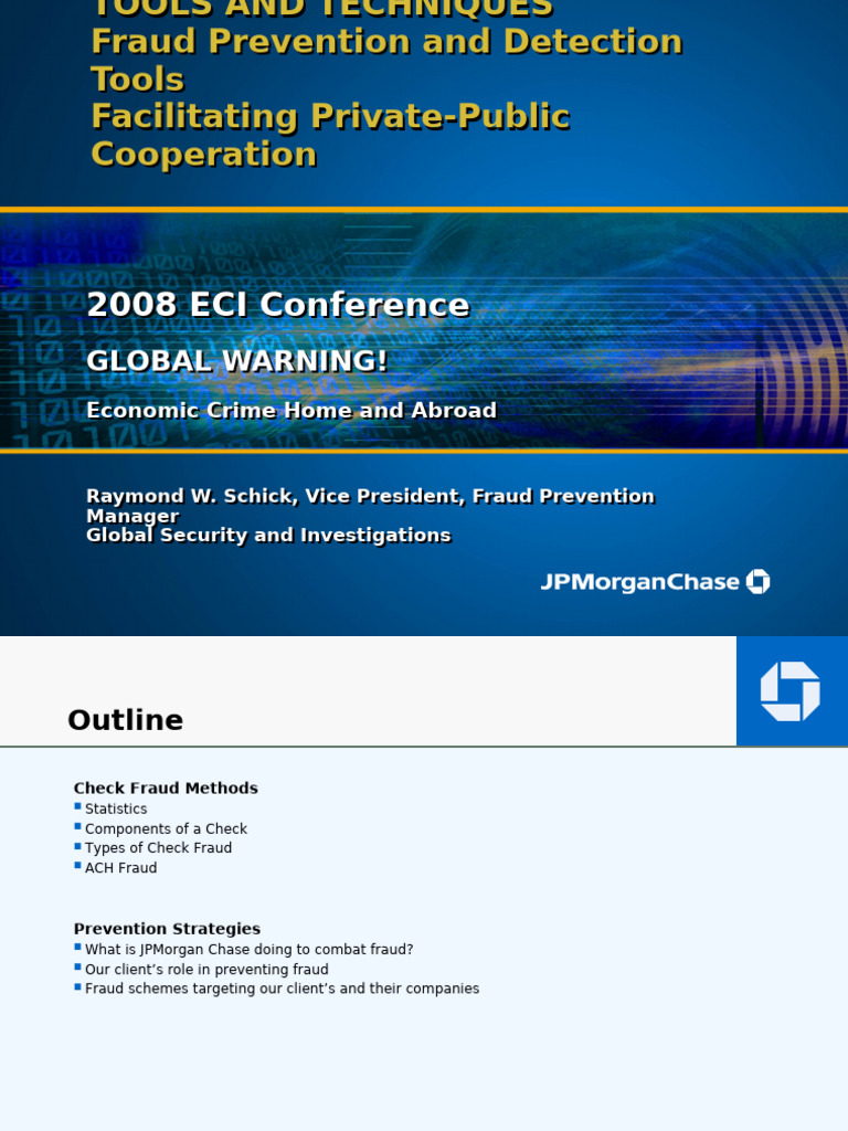 ECI Conference Presentation Ray Schick | PDF | Cheque | Phishing