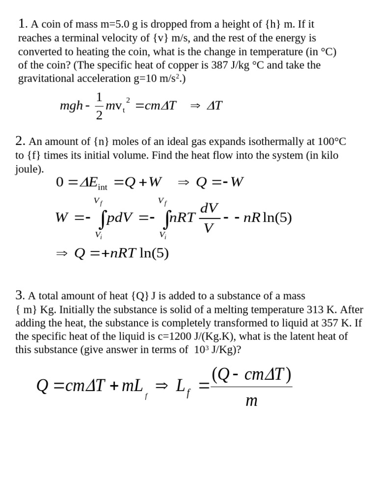 Quiz3 Full | PDF | Gases | Heat