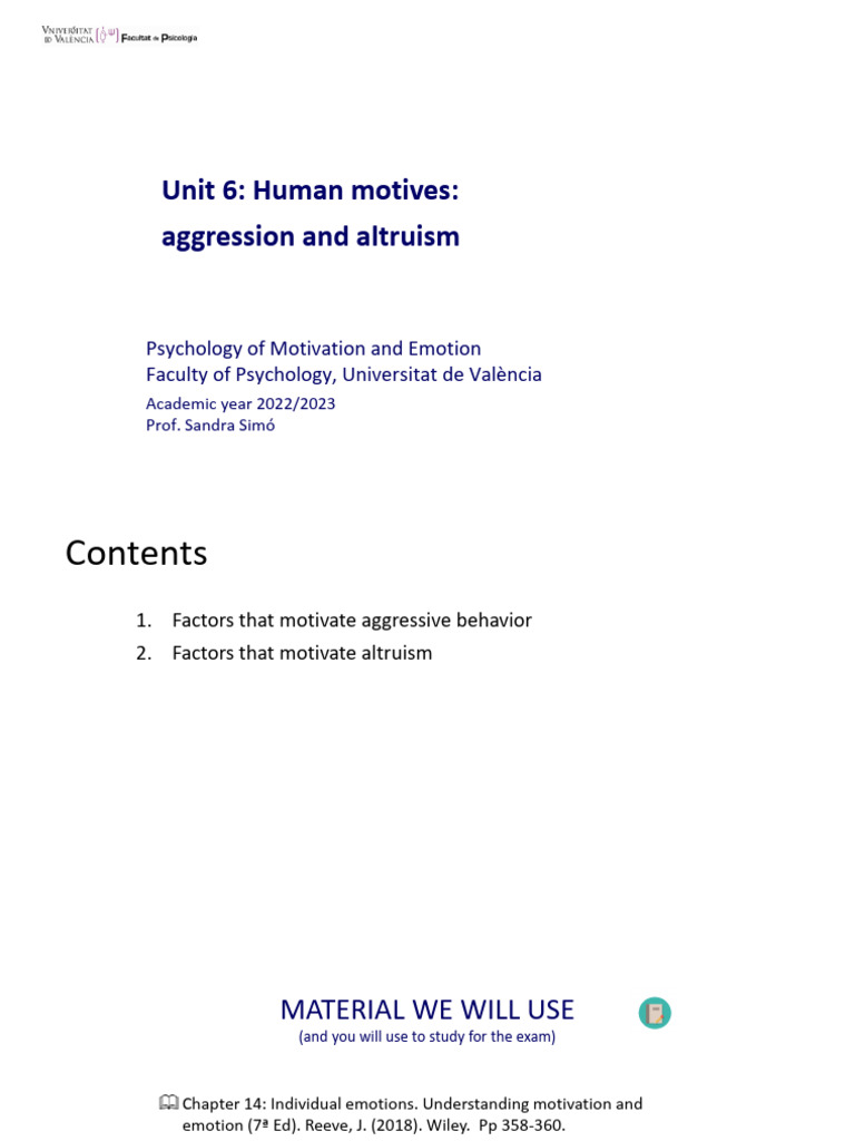 Human Motives: Aggression vs. Altruism | PDF | Empathy | Altruism