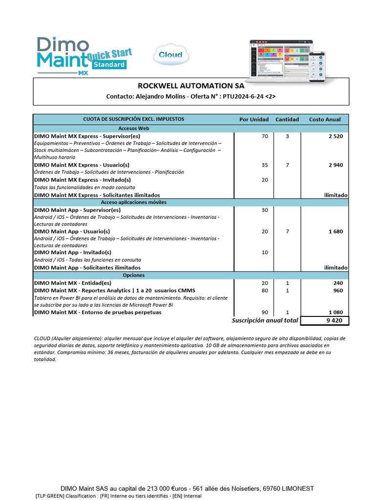 Oferta Financiera Rockwell Automation DIMO Maint MX Quick Start 2024 ...