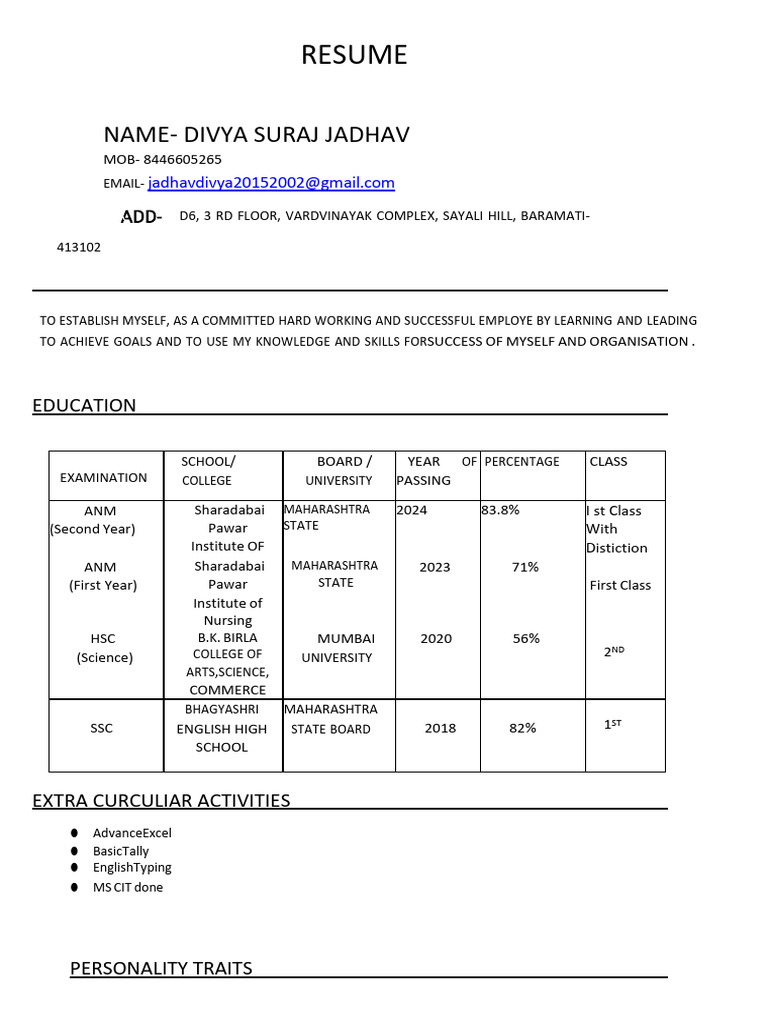Divya Jadhav 1 | PDF