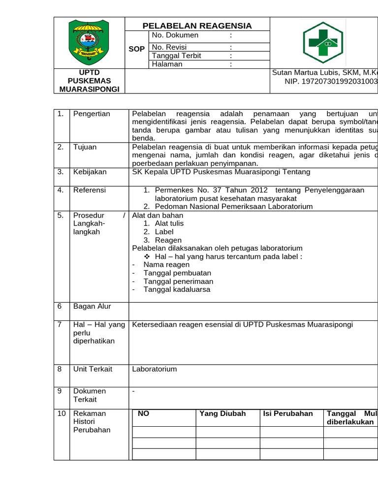 Pelabelan Reagensia Laboratorium | PDF