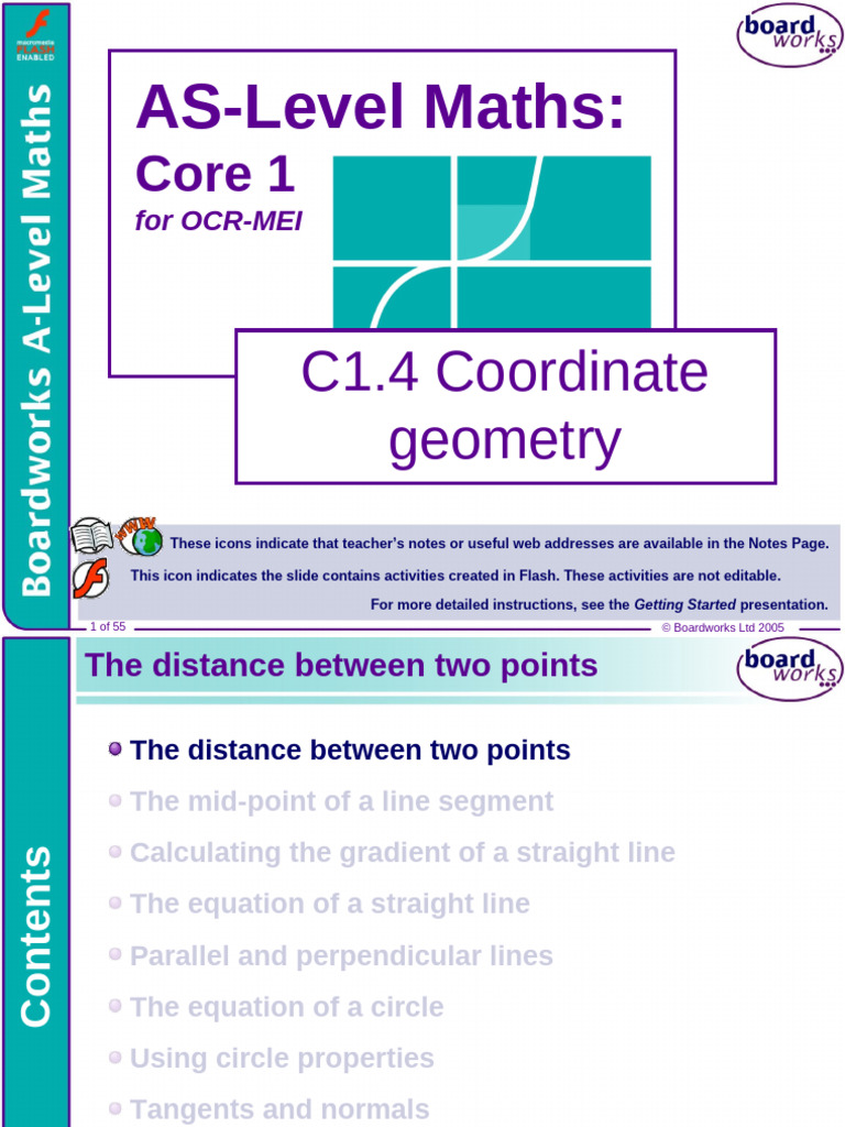 C1.4 Coordinate Geometry | PDF | Circle | Perpendicular