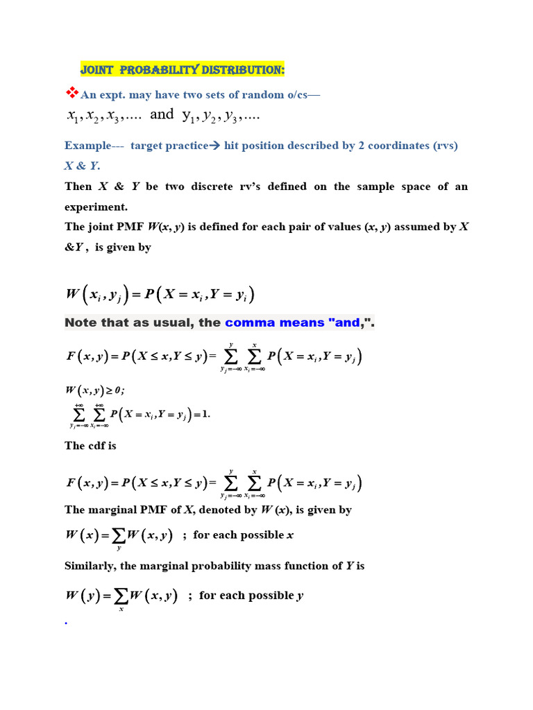 Joint Probability Distribution | PDF | Probability Density Function | Expected Value