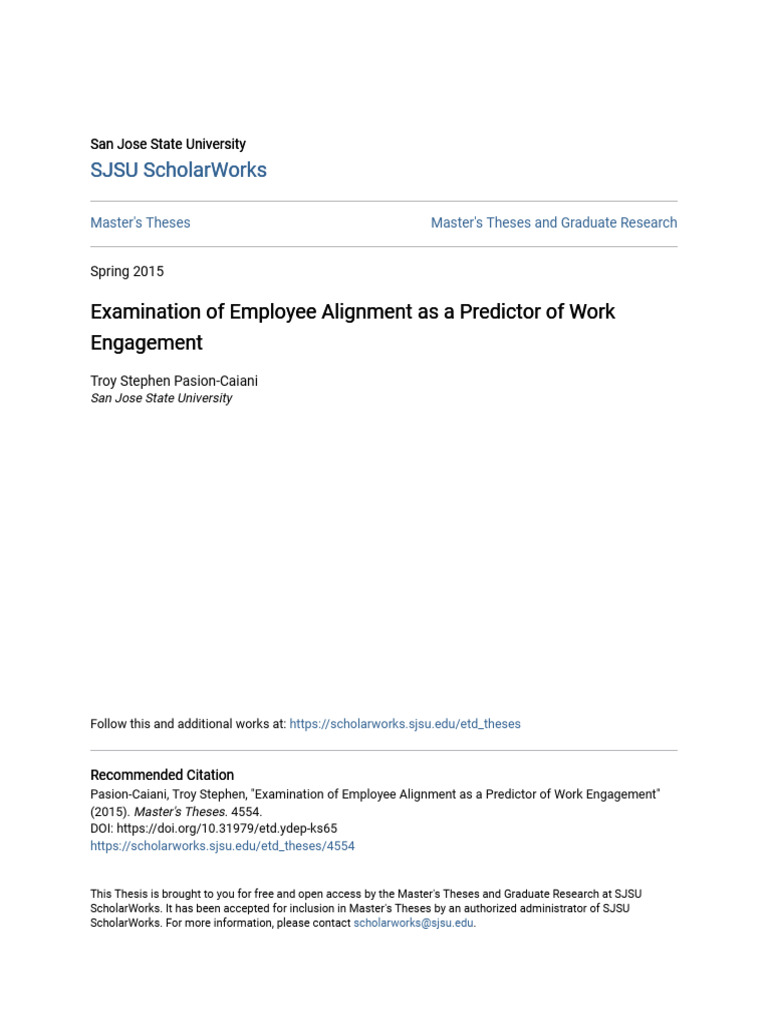 Employee Alignment and Work Engagement | PDF | Goal | Motivation