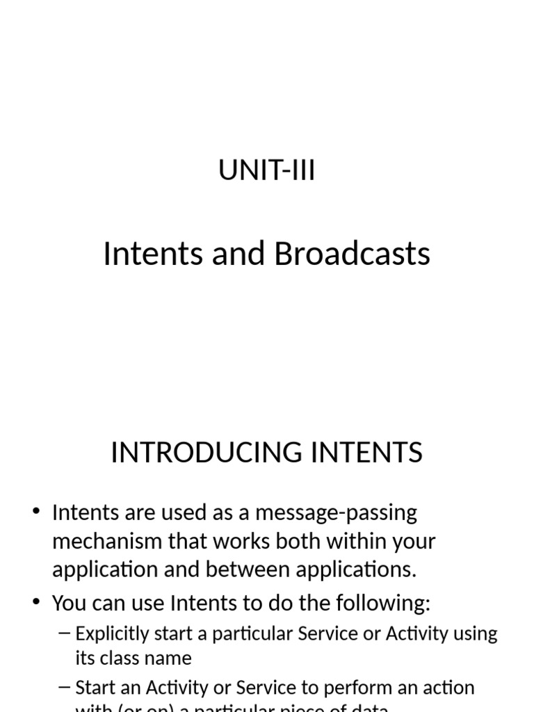 UNIT-III | PDF | Uniform Resource Identifier | Android (Operating System)