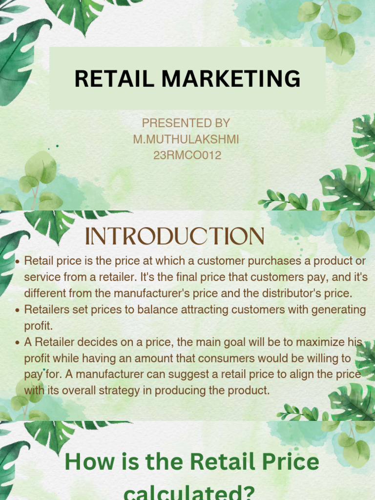 RETAIL MARKETING | PDF | Pricing | List Price