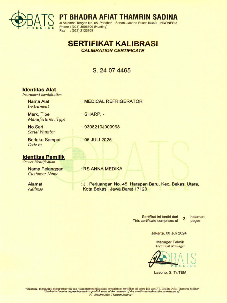 S 24 07 4465 Kulkas apotik 2 | PDF