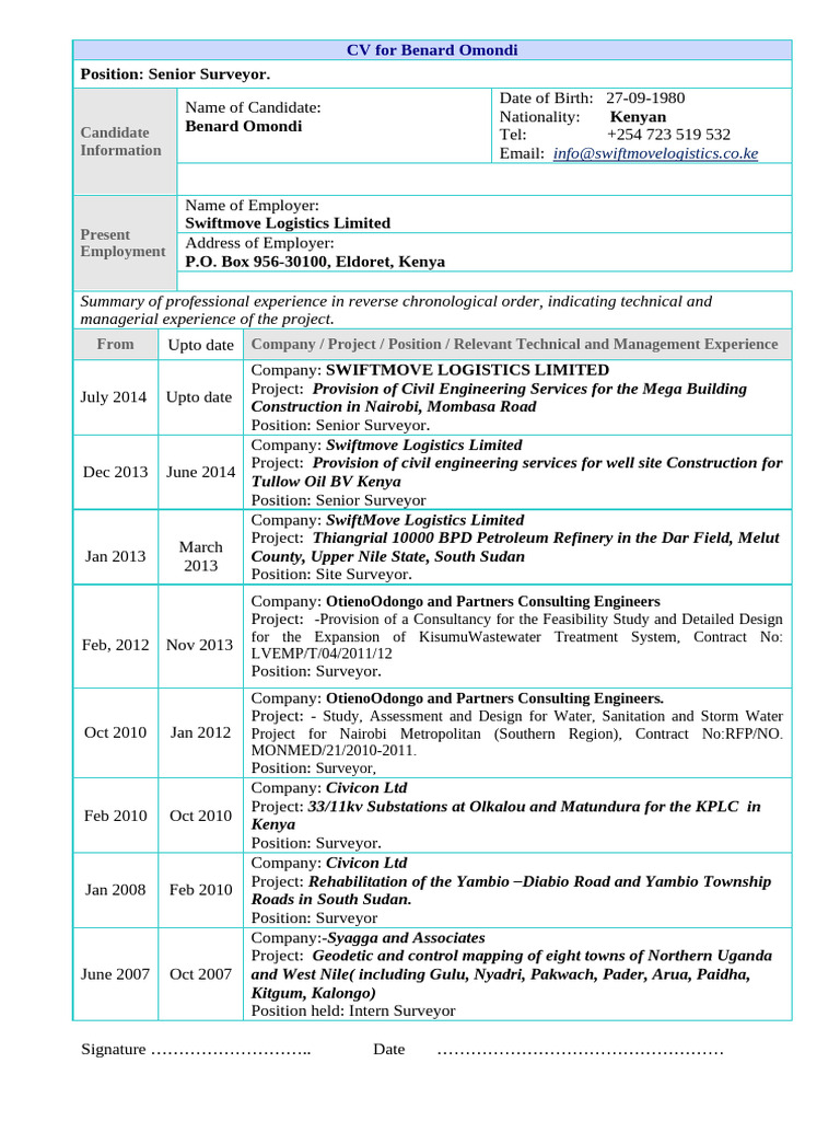 CV for Benard Omondi | PDF
