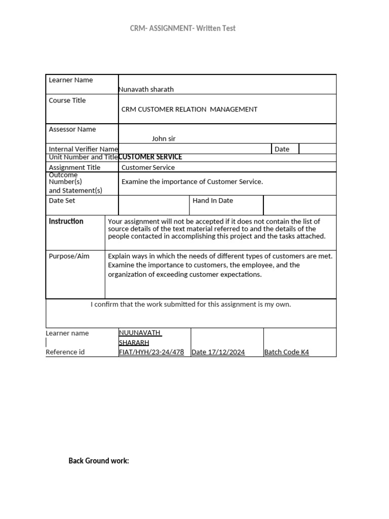 CRM-Written Assignment | PDF | Usability | Customer Relationship Management