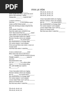 Viva La Vida: Coldplay | PDF | Song Structure | Harmony