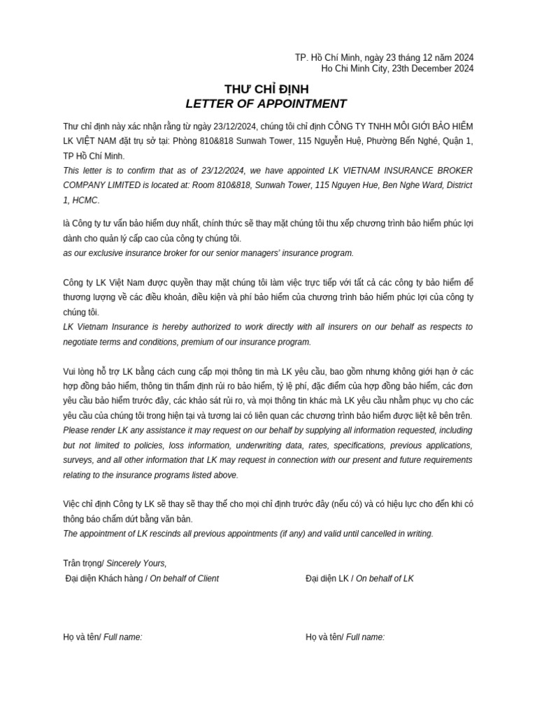Letter of Appointment_Expat | PDF