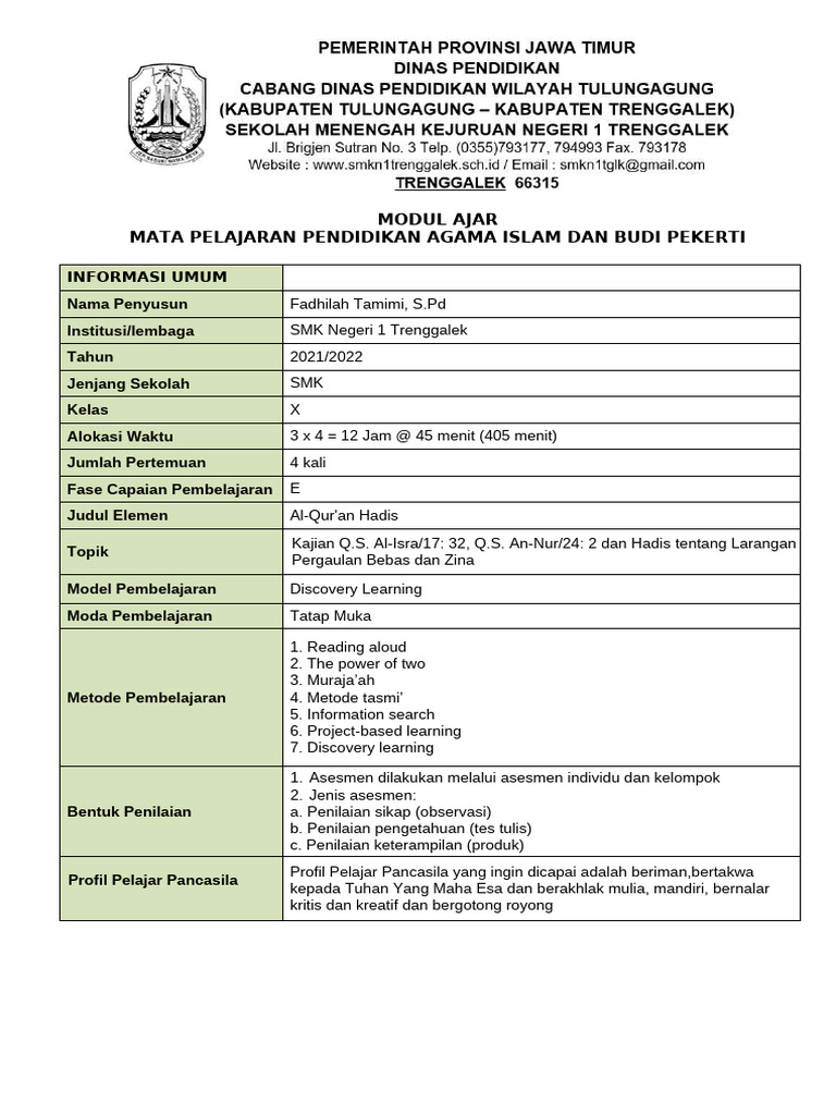 Modul 2021-2022 Ganjil | PDF