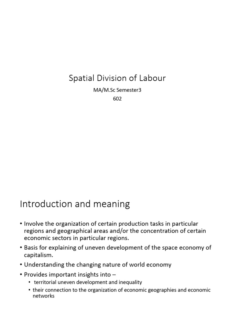 Spatial Division of Labour | PDF | Labour Economics | Capitalism