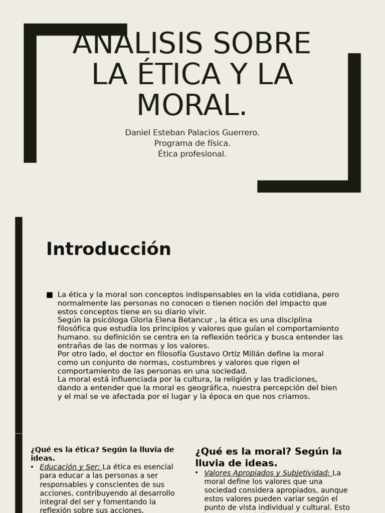Análisis Sobre La Ética y La Moral | PDF | Moralidad | Sociedad